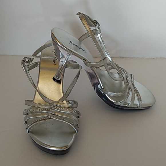 Jacqueline Ferrar | Shoes | Silver W Clear Heels By Jacqueline Ferrar ...